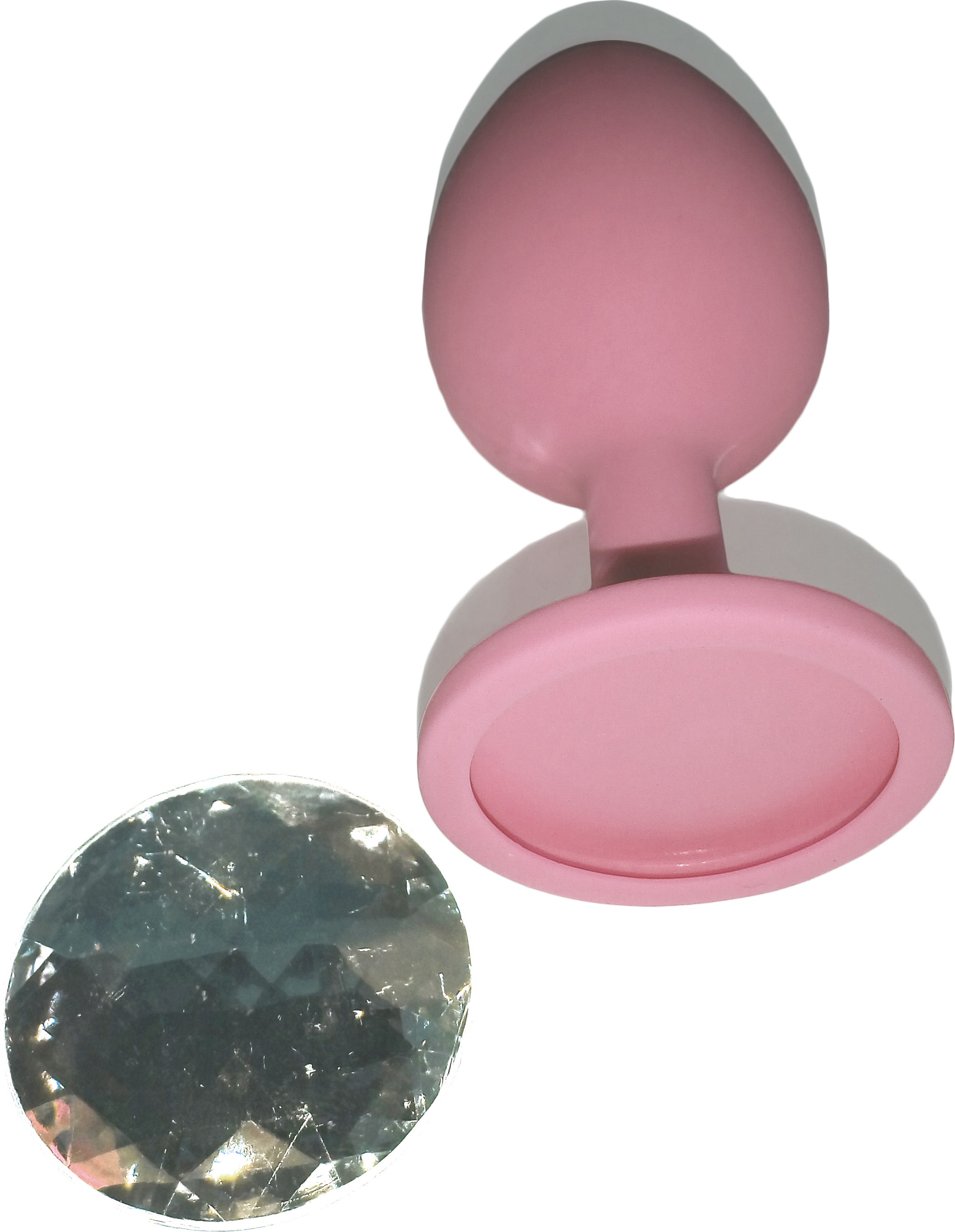 Plug Rosebud M en silicone rose et STRASS